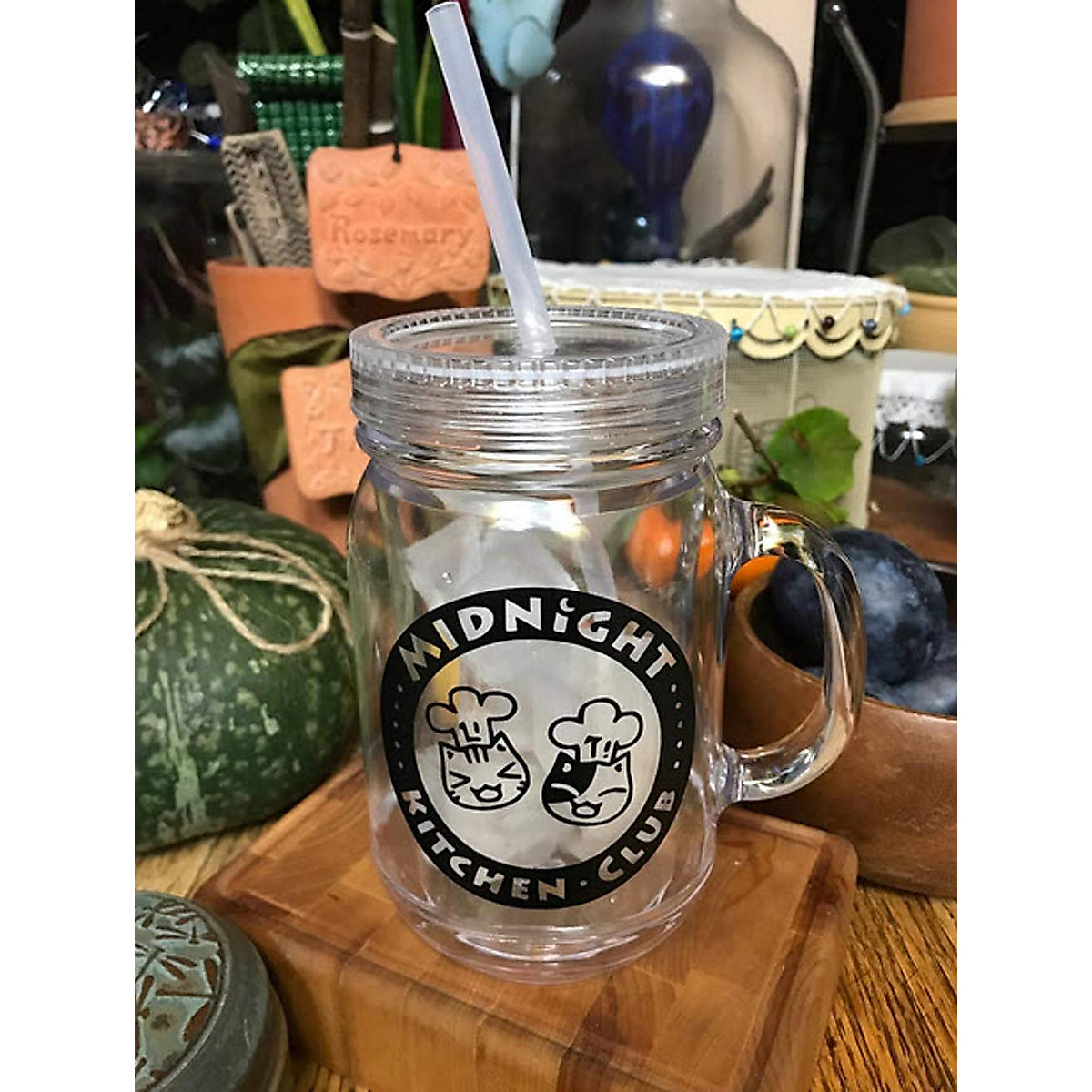 ImpecGear 20 Oz Mason Jar Doubled wall Acrylic Cup with Straw (Clear)