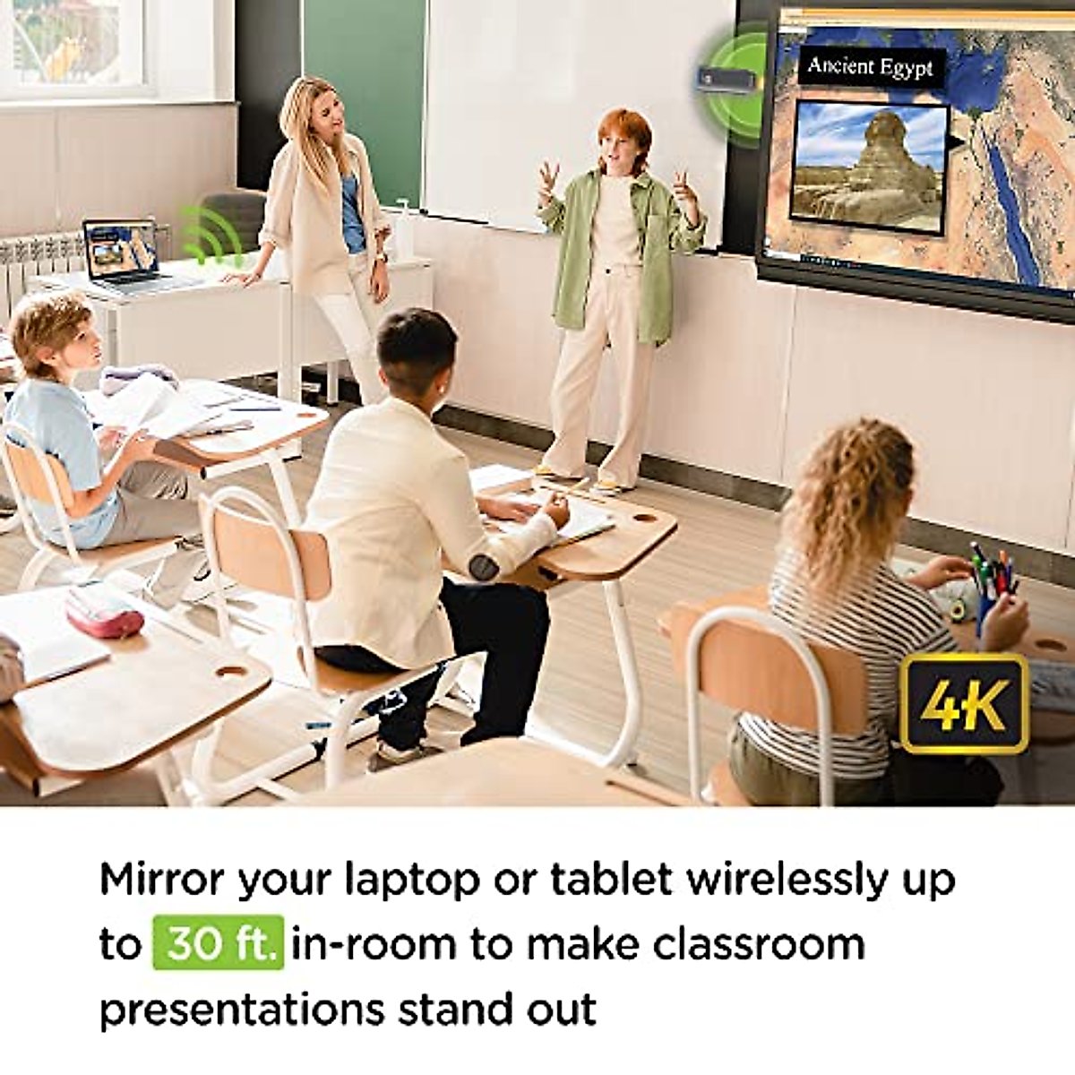 IOGEAR HDMI Wireless Video Sharing Device - 1080p@60Hz - Wireless 2.4/5GHz w/WPA-2 Security - Up to 30Ft in-Room - Mirror Mode - Laptop or Phone to Display - Win Mac OS iOS Android Chrome - GWAVRD