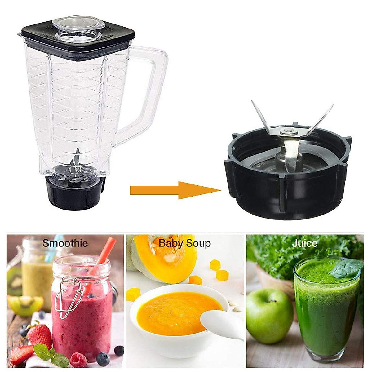 Blender Blade for Oster Osterizer with Sealing Ring Gasket Blender 4902 Blender Jar Bottom Coupling Stud Pin Kit Compatible with Oster Blender Glass Jar Replacement Kit