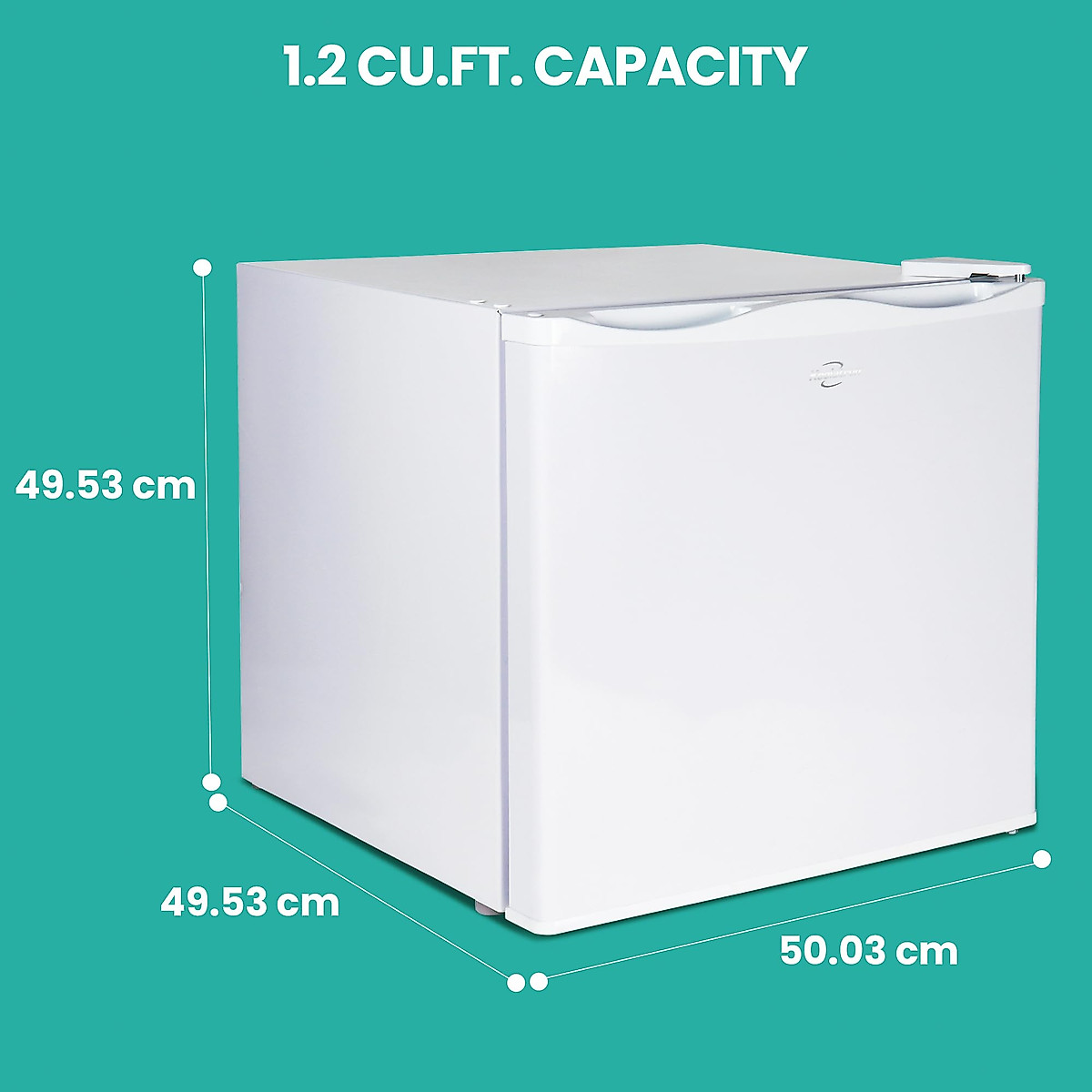 Koolatron Mini Upright Freezer 1.2 cu ft (34L) White, Manual Defrost, Space-Saving Flat Back, Reversible Door, Wire Shelf, for Apartment, Condo, Office, RV, Cabin, Dorm Room, Home Bar