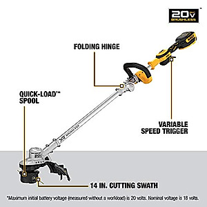 DEWALT 20V MAX* String Trimmer Kit, 5-Ah (DCST922P1)