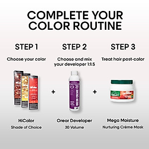 L'Oréal Technique HiColor Reds Permanent Hair Color | Lifts Dark Hair in One Step | No Brassiness | Rich, Smooth Creme Formula | Intense, Long-Lasting Color | Sizzling Copper