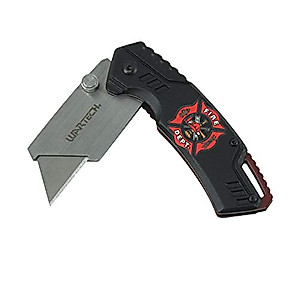 TG,LLC Treasure Gurus Firefighter Folding Box Cutter Pocket Knife Utility Razor Blade Tool Fireman Fire Dept Gift