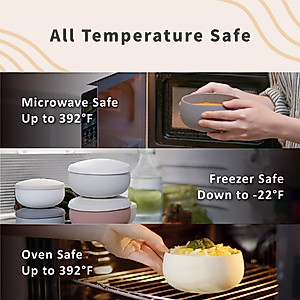 Beso Vida Silicone Bowl Set of 3 with Lids – Multi-Size, Leak-Proof, BPA-Free Food Storage Containers | Freezer, Microwave & Oven Safe | Ideal for Meal Prep, Baby Food & Leftovers (Rocky Gray)