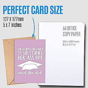 Funny and original graduation card for her with envelope | Inspirational card for women from mom, dad, friend… Fun and empowering present for graduation day.