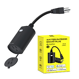 Minoston Outdoor Smart Plug 2 Sockets, Heavy Duty Wi-Fi Outdoor Outlet, No Hub Required for Outdoor and Indoor, Compatible with Alexa and Google Assistant, Smart Life APP in 2.4GHz Network only(MP23W)