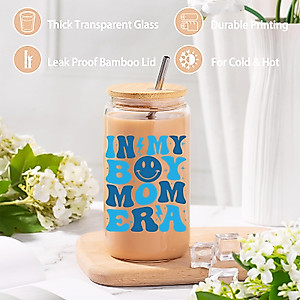 Boy Mom Gifts for Mom - New Mom Gifts - Postpartum Gifts for Mom to be - Cool Birthday Christmas for Pregnant Mom, Expecting Mom, Baby Mama, Mommy To Be In My Boy Mom Era 16 oz Iced Coffee Cup