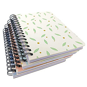 4 Pack A6 Spiral Notebook Journal,Wirebound Ruled Sketch Book Notepad Diary Memo Planner,A6 Size(5.7X4.1") & 80 Sheets (Flower B)