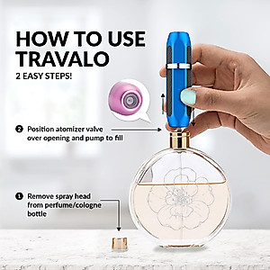 Travalo Vector Travel Perfume Atomizer | TSA Approved Mini Perfume Refillable Bottle | Travel Perfume Bottle Refillable | Travel Size Perfume w/Case | Stylish Refillable Perfume Bottle | Black 0.17oz
