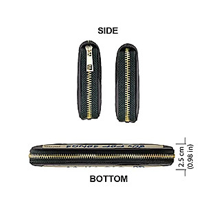 WIRESTER PU Leather Clutch Purse Card Holder Wallet, Zip Around Long Wallet for Women - Retro Clear Cassette Tape Pop Songs