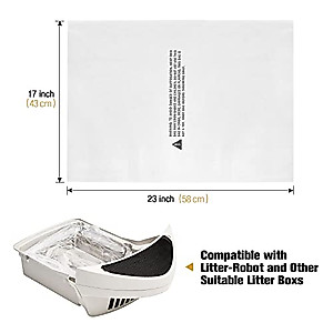 Ligebul 50 Pack Waste Drawer Liners for Litter-Robot with 3 Pack Carbon Filters, Durable Litter Box Liner Cat Litter Bags Liners Replacement Cat Pan Waste Bin, 9-11 Gallons