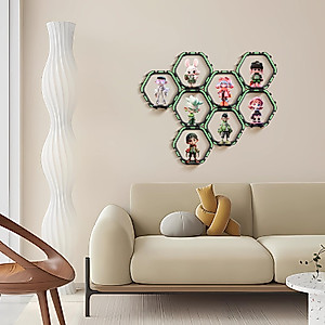 Ninoge 8PCS Riser Display Shelves for Figures, Glow in the Dark shelf for Funko POP Figures, Collectible Figure Display Stands, DIY shape configurations, Black