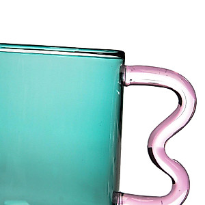 SM SunniMix Borosilicate Glass Mug Water Tumbler Cup Drinkware with Creative Ear Handle 15oz/450 Mugs for Christmas Thanksgiving Gift Kitchen Office, Green