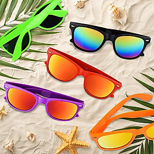 Morcheiong 40 Pack Neon Party Sunglasses Unisex Retro Style Party Favors Birthday Beach Pool Party Supplies, 10 Colors