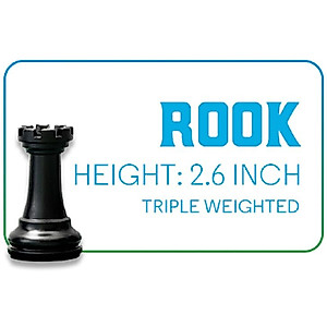 Chess Geeks 3X Triple Weighted Chess Pieces Only - Modern Style - Heavy Weighted Pieces - 32 Pieces + 2 Extra Queens - Total Weight 2.5lb - King 4" Tall