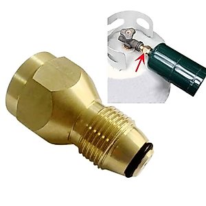 Chinshwehaw Propane Refill Adapter Lp Gas Cylinder Tank Coupler Heater Camping Hunt Fill 1lb Propane Tank from 20lb Propane Air Tank QCC1 Adapter POL Inflation Connector Tank Easy to Use, Solid Brass