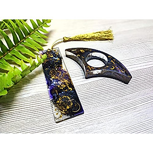 Set of Fantasy Resin Bookmark and Book Thumb Page Holder, Book Accessories, Reading Gift Set, Booklovers Gift, Birthday Gifts, Mothers Day Gift, Teachers Christmas Gift, Bookworm Gift Box