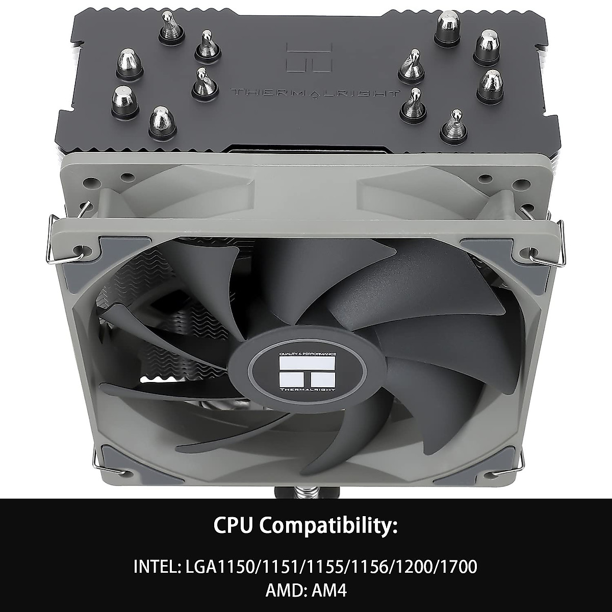 Thermalright BA120 CPU Air Cooler, 6 Heat Pipes, TL-C12C PWM Quiet Fan CPU Cooler with S-FDB Bearing, for AMD AM4 AM5/Intel 1700/1150/1151/1200, PC Cooler