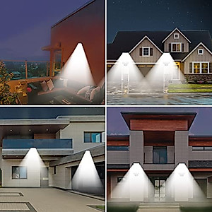 ONIPU Bright Motion Sensor Solar Outdoor Lights, 2 Pack Waterproof 117COB LED Security Wall Lights Street Lamps with 3 Mode Outdoor Solar Powered Lights for Garden Patio Garage Front Door Yard