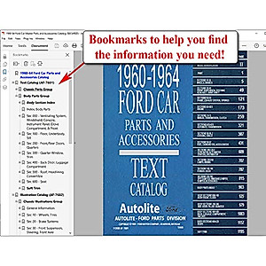 1960-1964 Ford Car Parts and Accessory Catalog (USB)