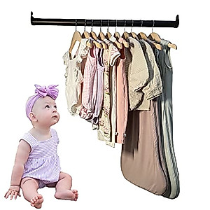 Lenny + Rae Baby, Children's Natural Wooden Hangers with Notches and Anti-Rust Chrome Hook - Pack of 10