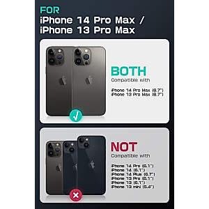 SUPCASE for iPhone 14 Pro Max Case/iPhone 13 Pro Max Case with Camera Cover Stand, [Compatible with MagSafe] [Built-in Belt-Clip] Heavy Duty Magnetic Phone Case for iPhone 14/13 Pro Max, Black