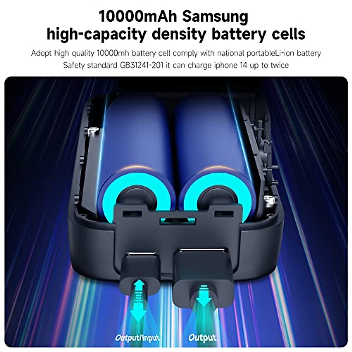 TELESIN Wireless Charging Case for Gopro 11, Dual Slot Storage Battery Charger Power Bank(10000mAh) for Gopro, Fully Compatible for Gopro Hero 11, Hero 10, Hero9/8/7/6/5 Battery