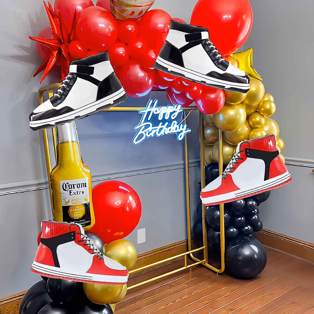 Boy Shoes Balloon/Basketball Shoes Sneaker Balloons/Tennis Shoe Sports Logo Balloon Sports Decoration/Boy Birthday Foil Balloon/Check Mark Shoes/Father Birthday Boy Birthday Decorations