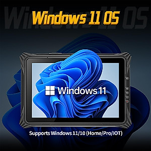 DORLAND EX Tablet12,12.2" Rugged Tablet,6300mAh+700mAh Dual Battery, Windows 10/11 Touchscreen Tablet PC,Intel i5 8E-Cores CPU 8GB RAM+128GB ROM,USB 3.0, Micro HDMI, 8MP +2MP Camera,Black