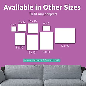 Artlicious Canvases for Painting - Pack of 12, 8 x 10 Inch Blank White Canvas Boards - 100% Cotton Art Panels for Oil, Acrylic & Watercolor Paint