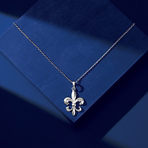 Ross-Simons Italian Sterling Silver Fleur-De-Lis Necklace. 18 inches