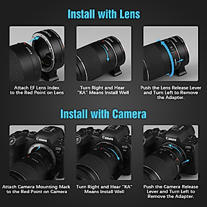 Donwell EF to EOS R Mount Adapter,Auto-Focus EF/EF-S Lens to RF Mount Converter Ring with Removable Tripod Mount Compatible for Canon EOS R RP R5 R6 R7 R10 R50 Series Mirrorless Digital Cameras