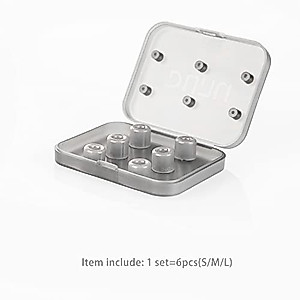 HiFiGo DUNU S&S (Stage & Studio) Silicone Eartips f or 4.0mm-6mm Nozzle, Ear Tips Replacement for Wireless Earbud, in- Ear Earphones (M(3 Pairs))