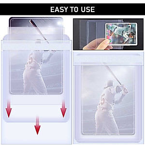 HOMTHY Toploaders Cards Sleeves Bundle for Trading Cards, 100 Toploaders and 200 Soft Penny Card Sleeves Fit for Standard Cards, Sports Cards, MTG