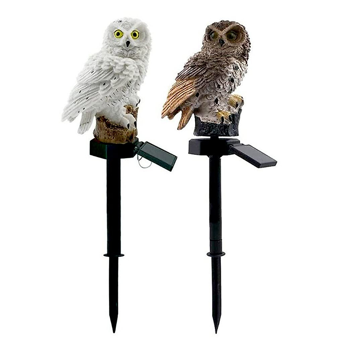RTUGOVT Garden Solar Light Outdoor Decorative, Owl LED Waterproof Garden Stake Light Lawn Lamp, for Garden Yard Landscape Lighting(Brown/White)