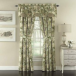 Waverly - 14916100X084MST Garden Glory-Rod Pocket Curtains for Living Room, Double Panel, 84x100, Mist