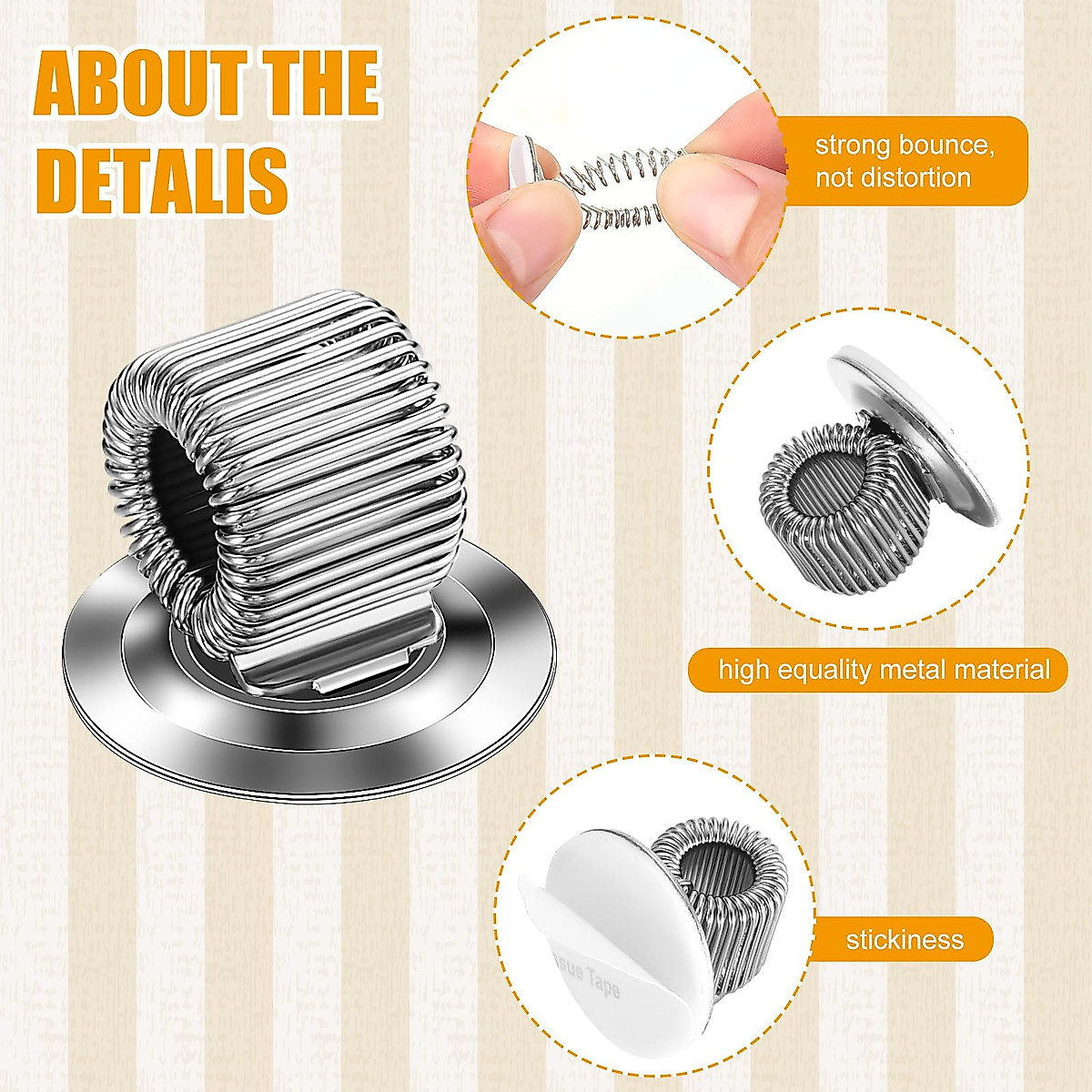 Fulmoon 24 Pcs Pen Holder Clips Manganese Steel Pen Holder Self Adhesive Pen Pencil Organizer with Adjustable Spring Loop for Refrigerator Whiteboard Erase Board Bulletin Map Home Office (Silver)