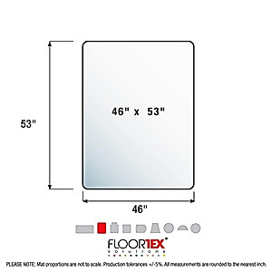 Floortex Cleartex Megamat Heavy-Duty Polycarbonate Mat for Hard Floor/All Carpet, 46 X 53, Clear