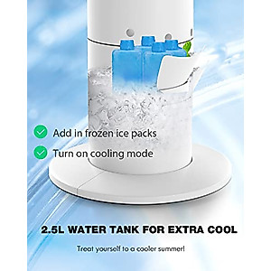 ARLIME Portable Air Conditioner, Evaporative Tower Cooling Fan with Remote, 70° Oscillation, 3 Speeds & 9-Hour Timer, Swamp Cooler with 4 Ice Packs, Tower Cooler Air Cooler for Room Home Office, 41In