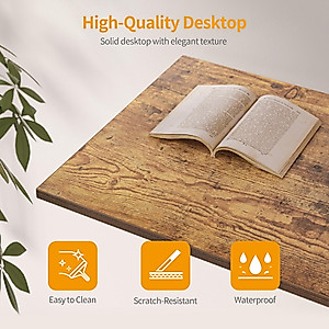 CubiCubi Computer Corner Desk with Storage Shelves, 47 Inch Reversible L Shaped Desk with Bookshelf, Home Office Writing Desk with Hooks, Small L Study Table, Rustic Brown