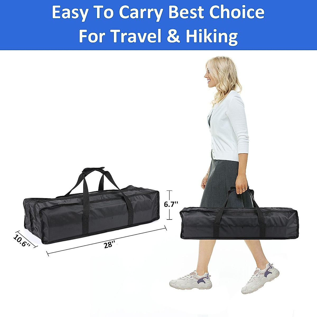 Moosinily Camping Table 4Ft Folding Table with 54 L Storage Bag Tighten Band Folding Picnic Table Aluminum Roll up Table Folding Camp Table for Outdoor Beach Grill BBQ Travel Black