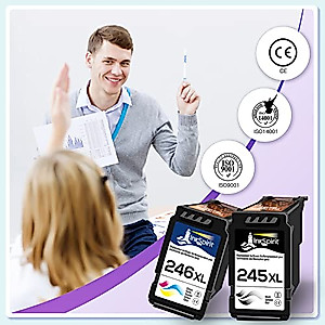 245XL 246XL Ink Cartridge for Canon PG-245XL CL-246XL InkSpirit High Yield Compatible with Canon Pixma MX492 MX490 MG2522 MG2520 MG2920 MG2922 TR4520 TR4522 TR4527 TS3100 TS3122 TS3300 Printers 2-Pack