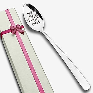 Mom's Coffee Spoon Engraved Stainless Steel Funny, Mom Gifts from Daughter Son, Best Teaspoon Coffee Spoon Gifts for Mother Birthday Mother's Day Christmas