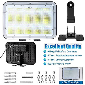 SERWING Led Flood Light 200W Outdoor Lights, 23,000LM Super Bright with 5000K Daylight, IP66 Waterproof LED Flood Lights Outdoor for Garden, Yard, Playground, Basketball Court(1 Pack)