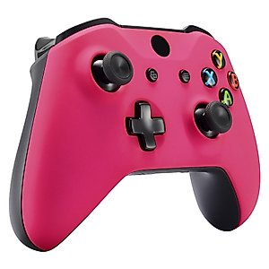 eXtremeRate Red Rose Faceplate Cover, Soft Touch Front Housing Shell Case, Comfortable Soft Grip Replacement Kit for Xbox One X & One S Controller Model 1708 - Controller NOT Included
