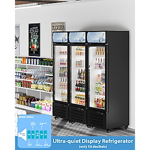GarveeTech Commercial Display Refrigerator with Single Glass Door, 11.5 Cu.Ft Merchandiser Beverage Refrigerators Fridge, Upright Beverage Cooler, Soft Led Light, Adjustable Shelves