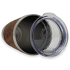 LaserGram 20oz Vacuum Insulated Tumbler Mug, Flag of El Salvador, Personalized Engraving Included (Faux Leather, Rustic)