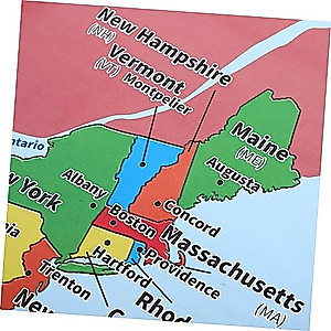 Tofficu Poster 4 Sheets United States map poster US map supplies accessories supply playroom decor usa map for synthetic paper Cartoon hanging pictures US Map Interesting Map Poster