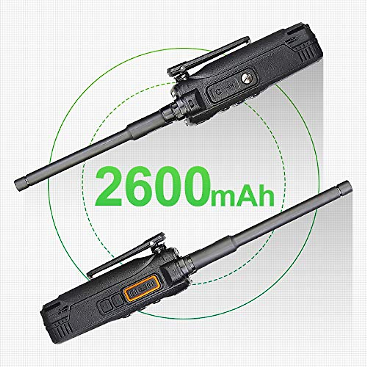 Retevis RT86 2 Way Radios Long Range,High Power 2600mAh Walkie Talkies Rechargeable,16CH Shatterproof Display Two Way Radios with Earpiece for Warehouse School(5 Pack)