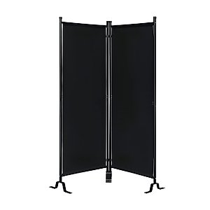 Proman Products FS17184 Galaxy II Indoor/Outdoor Room Divider (2-Panels, 24" w/Panel), Water Repellent Fabric, Metal Frame, 50.25" W x 12" D x 71" H, Black